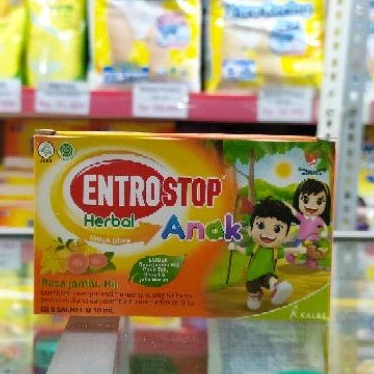 Jual ENTROSTOP HERBAL ANAK 1 BOX ISI 6 SACHET / OBAT DIARE SAKIT PERUT ...