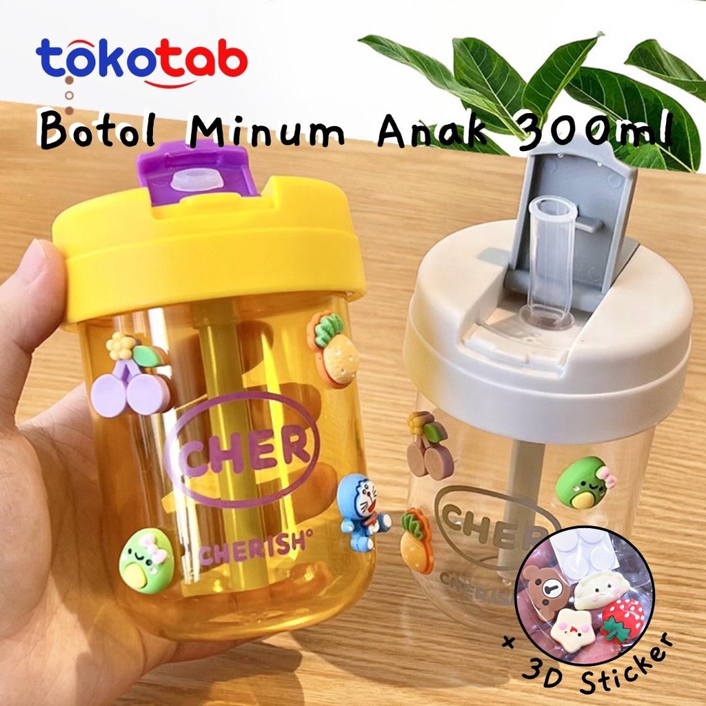Jual Tokotab - Botol Minum Anak Sekolah Botol / Botol Minum Cher Portable 300ml Dengan Sedotan ...