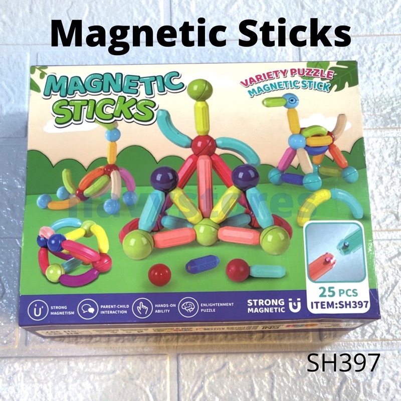 Jual MAINAN ANAK SH397 MAGNETIC STICKS VARIETY PUZZLE STICK STIK MAGNET ...