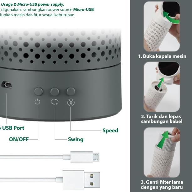 Jual MINI IONIZER AIR PURIFIER Portable OPUNK O1 - Putih | Shopee Indonesia