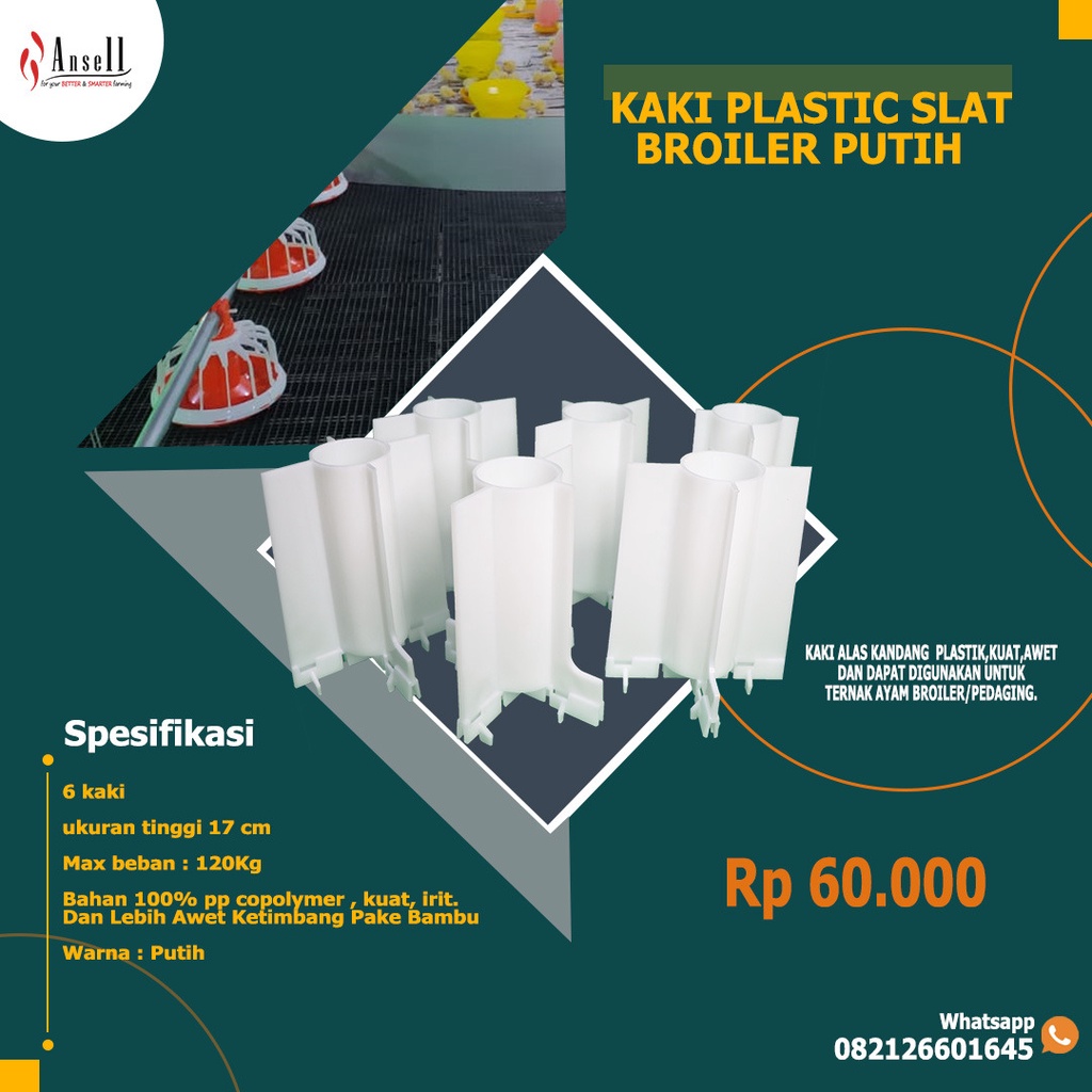 Jual Kaki Slat 6 pcs Untuk Alas Kandang Ayam Broiler Warna Putih | Shopee Indonesia