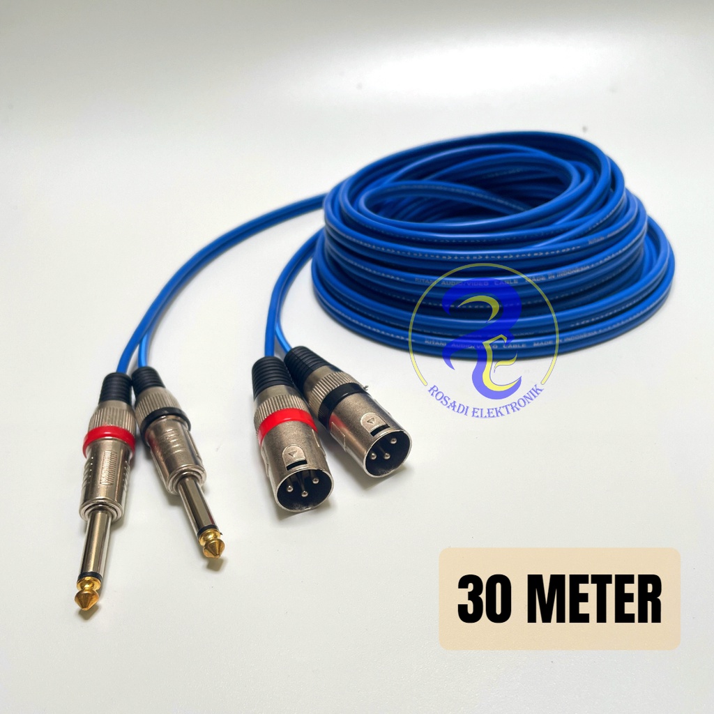 Jual kabel mic 2 xlr male to 2 akai mono 6.5mm canon male microphone 30 ...