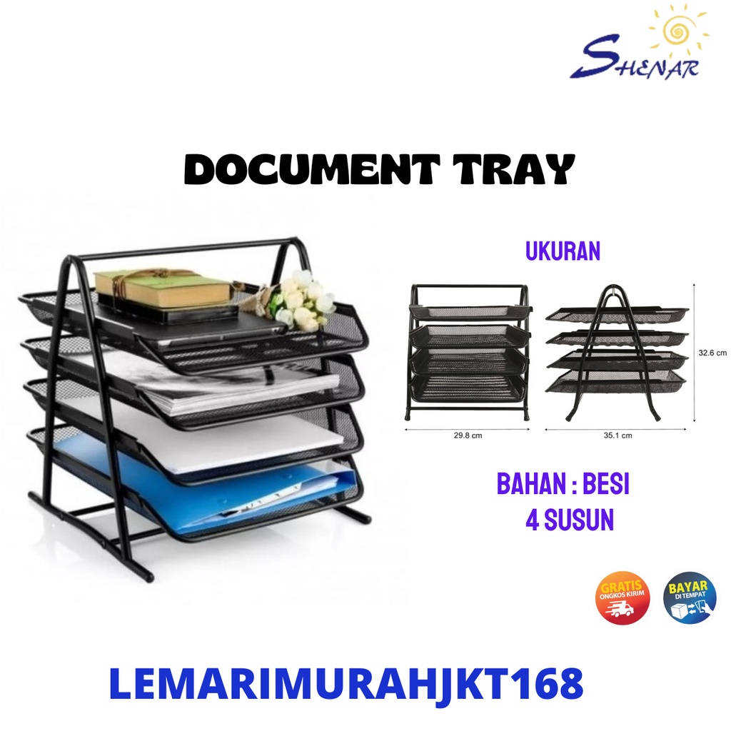 Jual SHENAR - DOCUMENT TRAY 4 TIER DOCUMENT TRAY LATTE RAK DOKUMEN ...