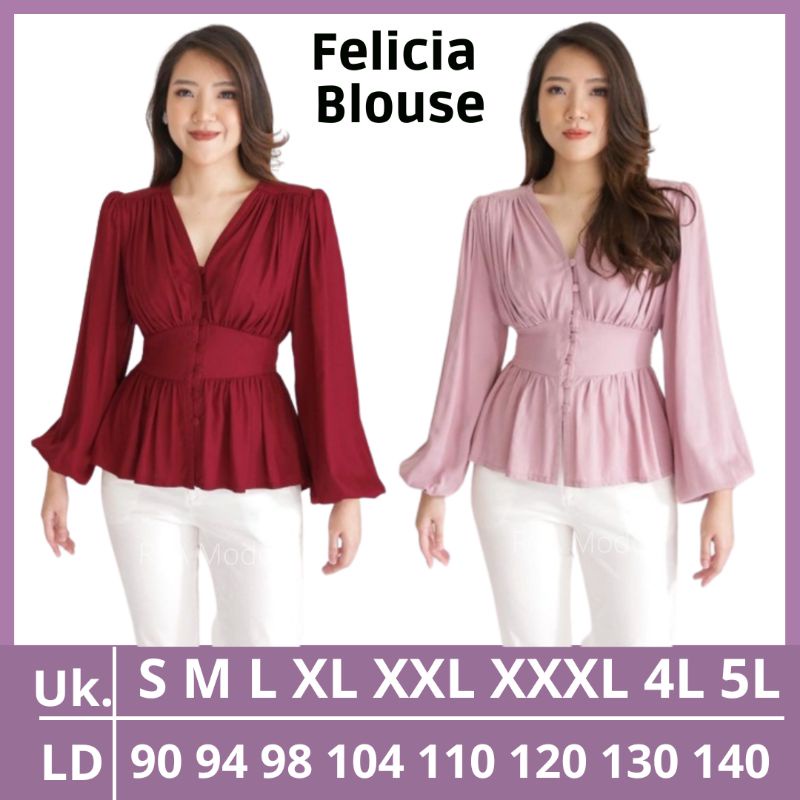 Jual Baju Atasan Blouse Lengan Panjang Polos Basic Busui Friendly ...