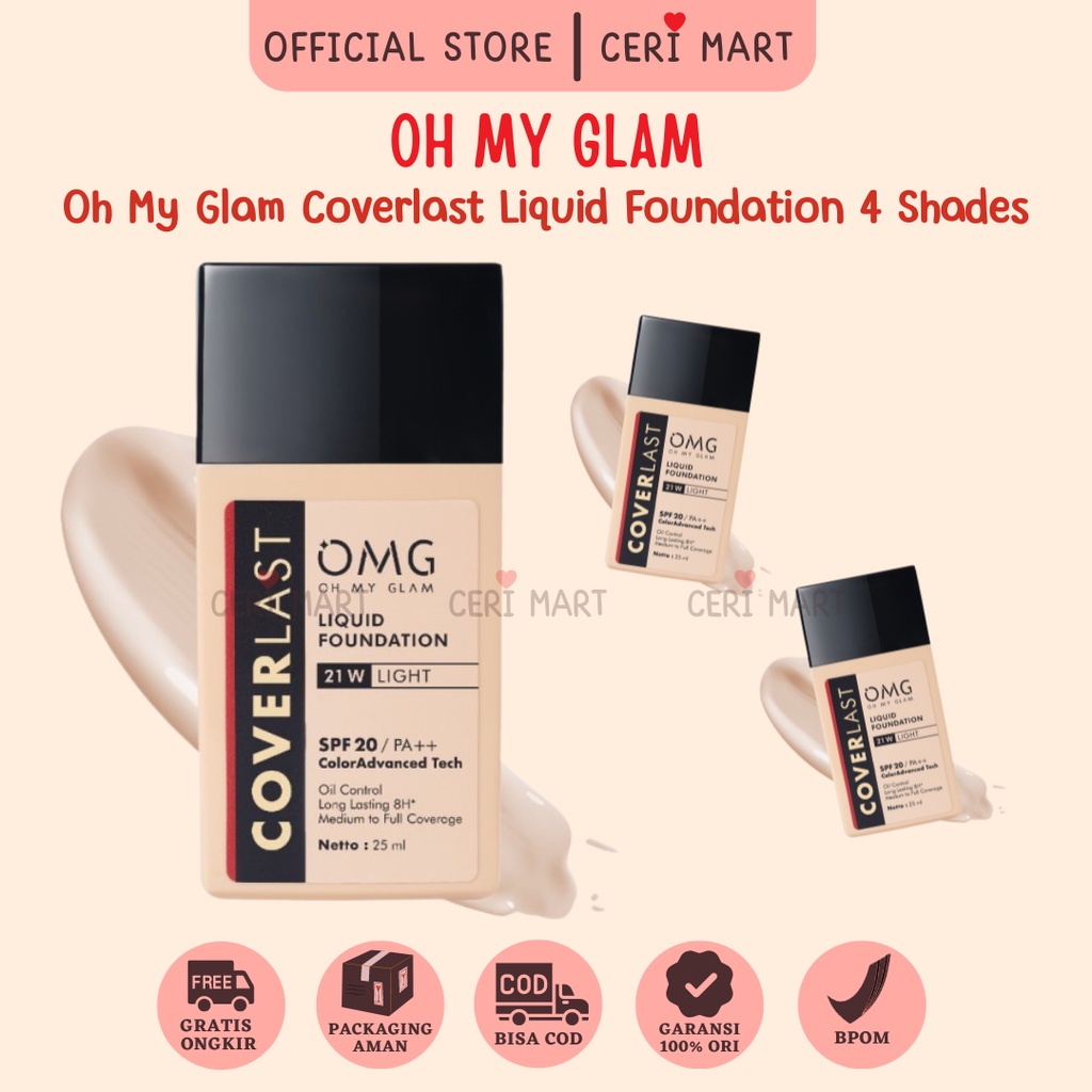 Jual OMG Oh My Glam Coverlast Liquid Foundation - Alas Bedak | Shopee ...