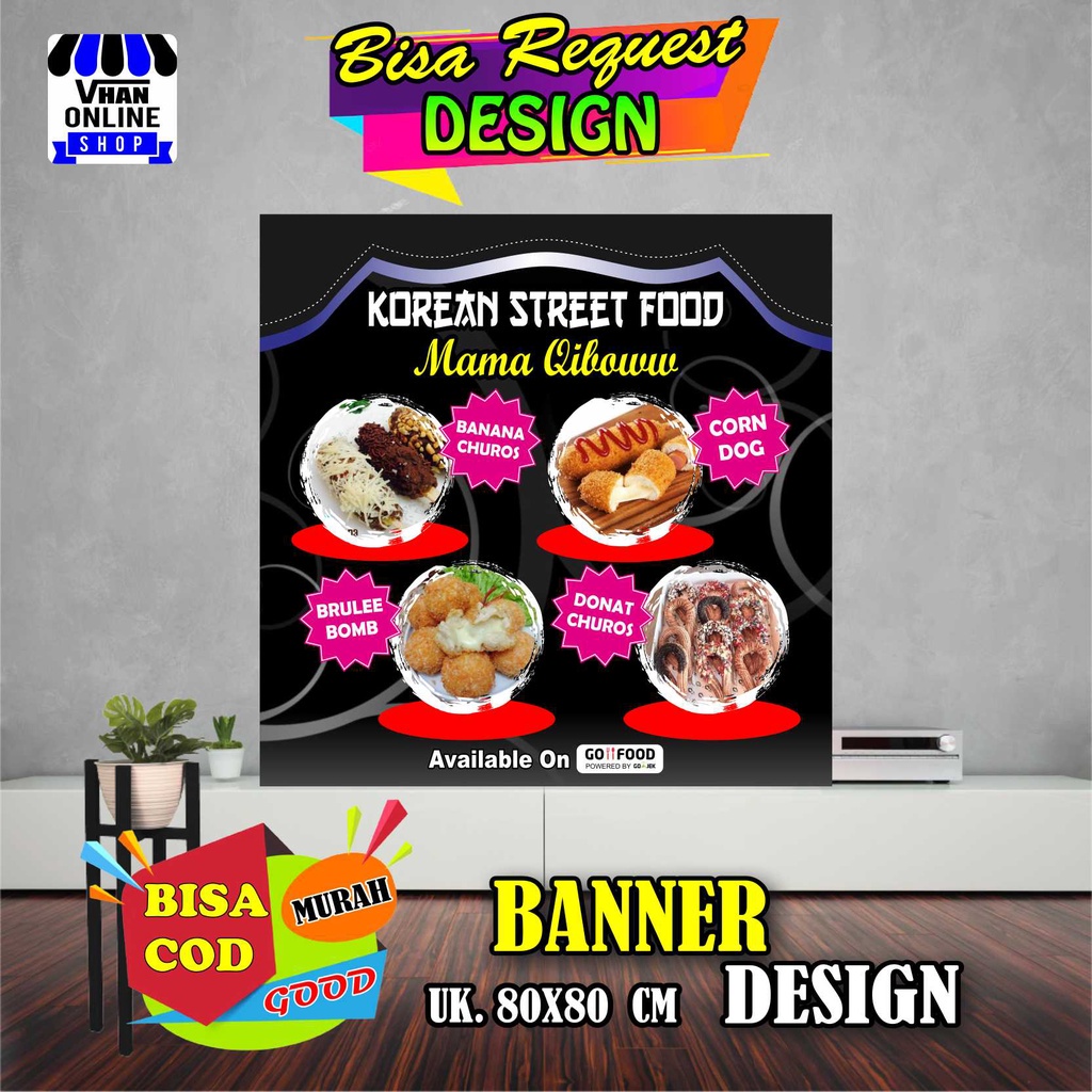 Jual Spanduk Banner Jualan Makanan Korea, Korean Street Food Murah ...