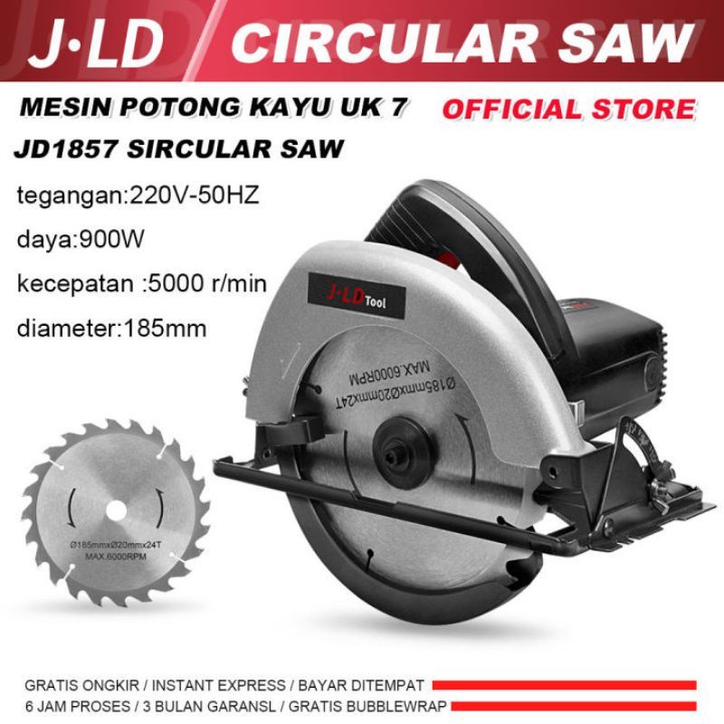 Jual JLD MESIN GERGAJI SERKEL PEMOTONG POTONG KAYU CIRCULAR SAW 7 INCH ...