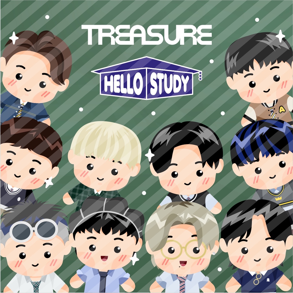 Jual Sticker / Stiker Kpop Treasure - Hello Study Fanart | Shopee Indonesia