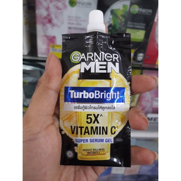 Jual garnier men turbo bright 5x vitaminC super serum gel 7ml | Shopee Indonesia