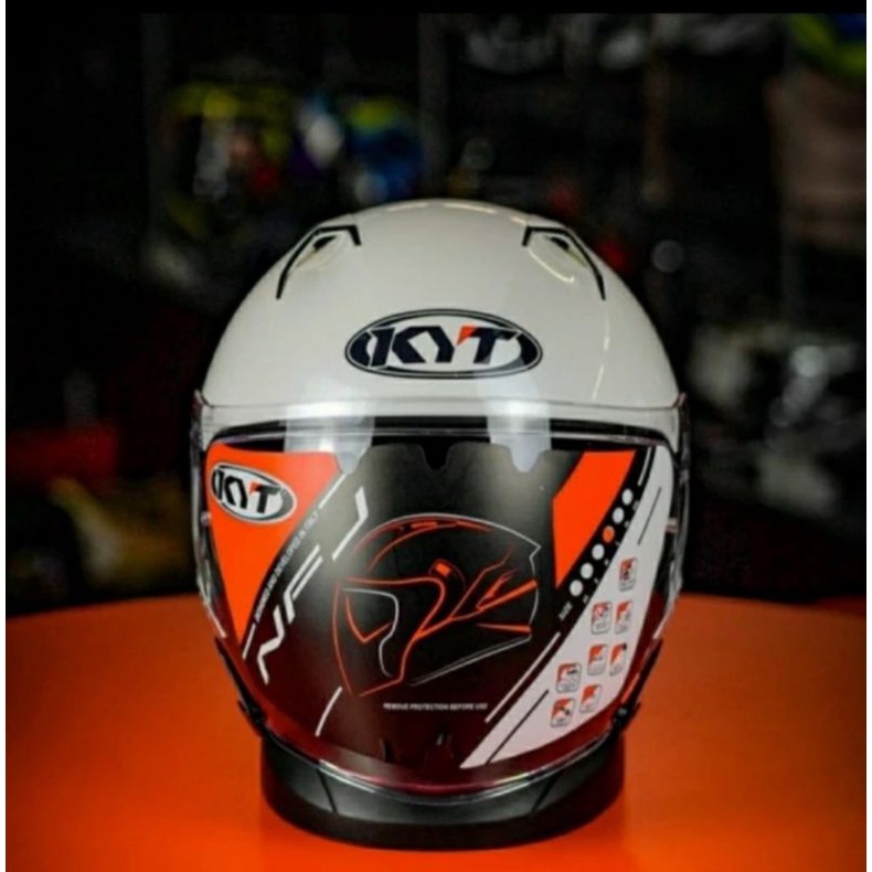Jual Helm KYT NFJ White Solid NF-J Halface | Shopee Indonesia
