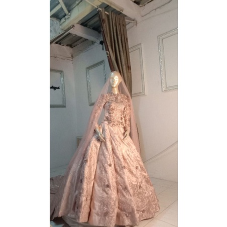 Jual SEWA Gaun Pengantin Rose Gold / Gaun Pengantin Pink / Gaun ...