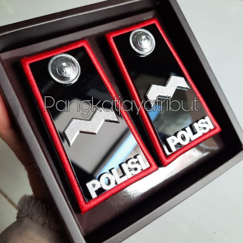 Jual Pangkat PDH POLISI AIPDA Mika Kilap List Merah Bordir | Shopee ...