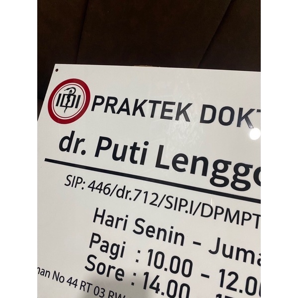 Jual Akrilik Papan Tulisan Praktek Dokter / Sign Board Acrylic | Shopee ...