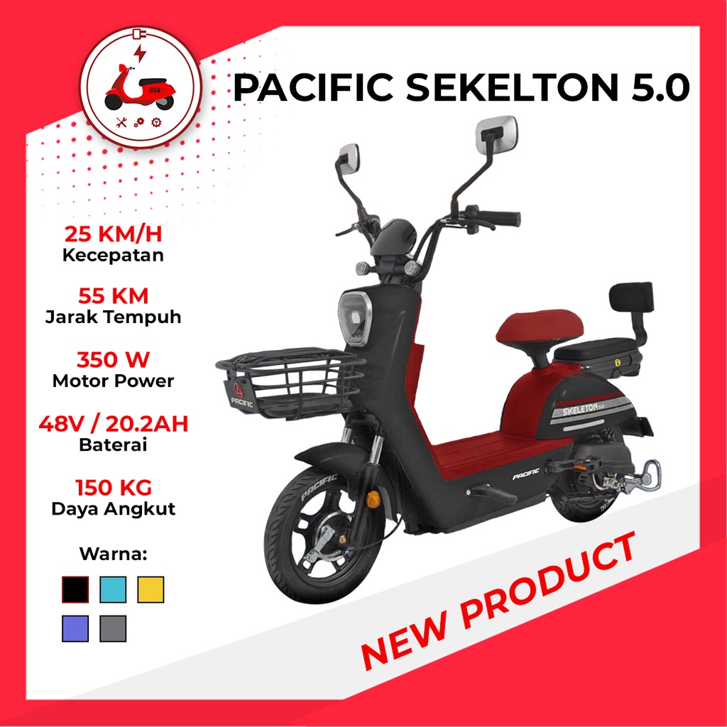 Jual SEPEDA LISTRIK E-BIKE PACIFIC SKELETON 5.0 BY PACIFIC | Shopee ...