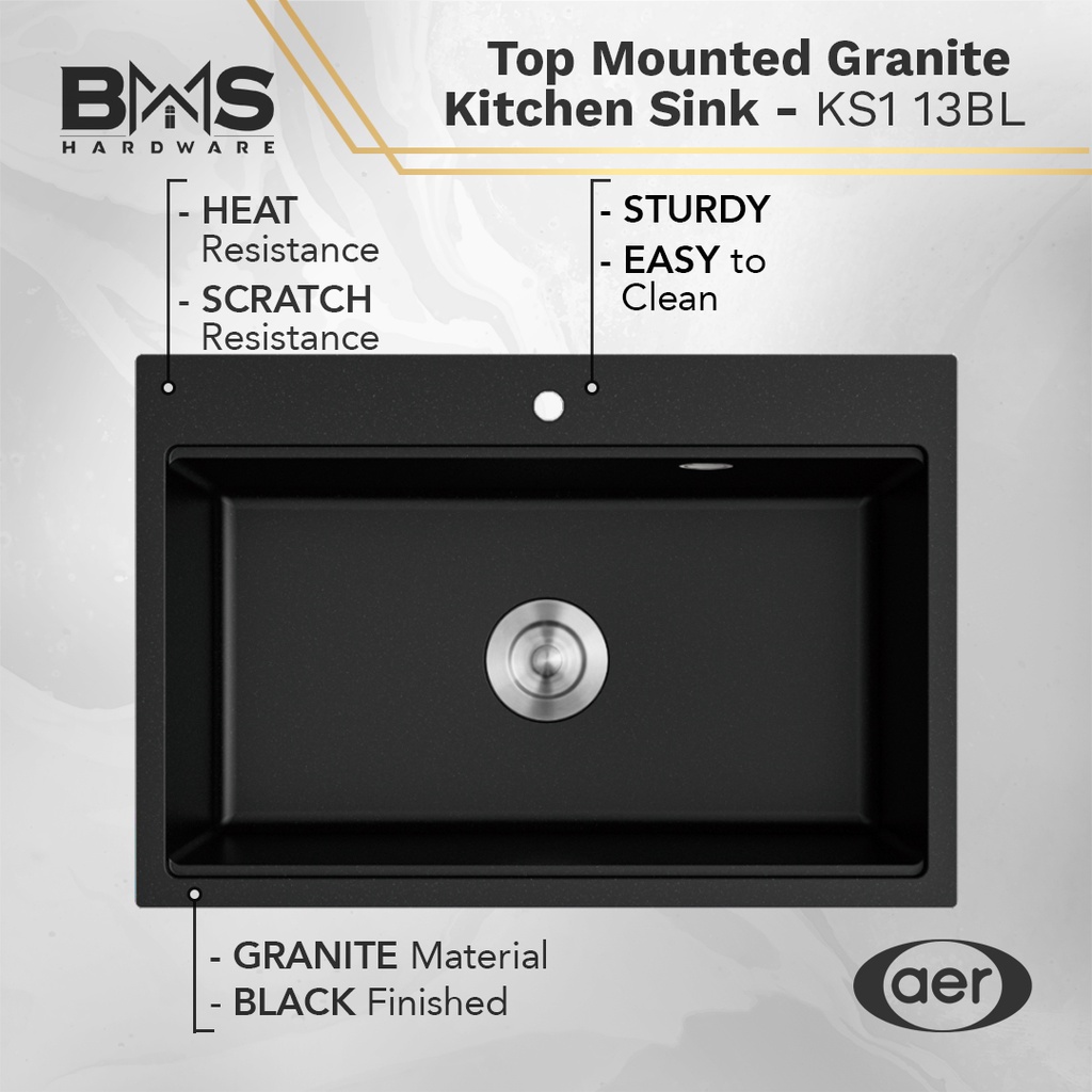 Jual AER Granite Kitchen Sink - Bak Cuci Piring Granit KS1 - 13 BL / G ...