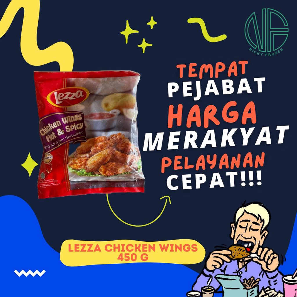 Jual LEZZA CHICKEN WINGS HOT & SPICY 400 G | Shopee Indonesia