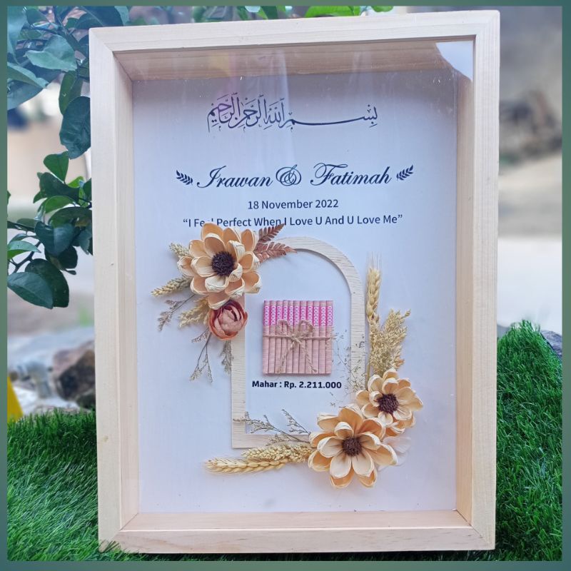 Jual Bingkai Mahar Pernikahan Rustik Rustic Transparan Akrilik Figura ...