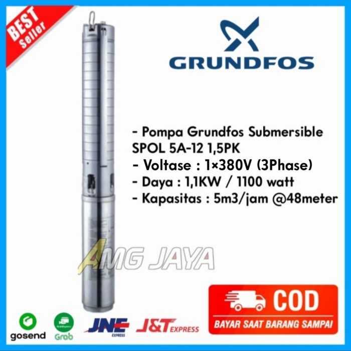 Jual Mesin Pompa Air Satelit Submersible Pump Grundfos SP 5A-12 Oli 1 Phase | Shopee Indonesia