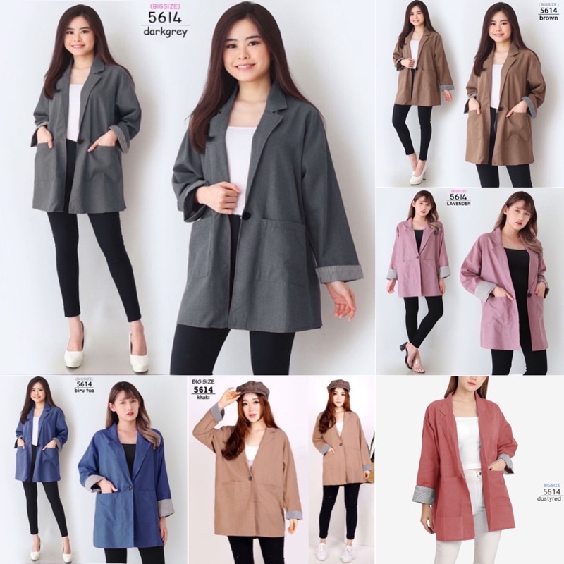 Jual Baju Blazer WANITA 5614 BIGSIZE JUMBO LD 120cm OVER Big Size XXL ...