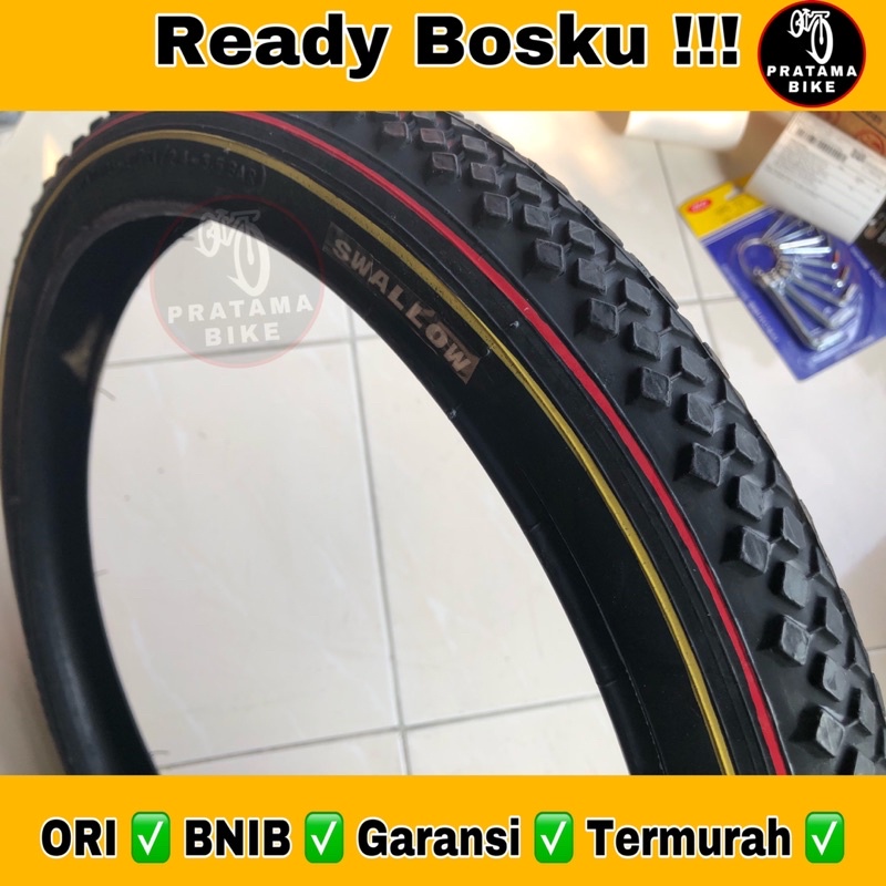 Jual Ban luar Bmx Mini 20 x 1.75 SWALLOW LIS 3 WARNA MERAH PUTIH / HITAM KUNING ban sepeda ...