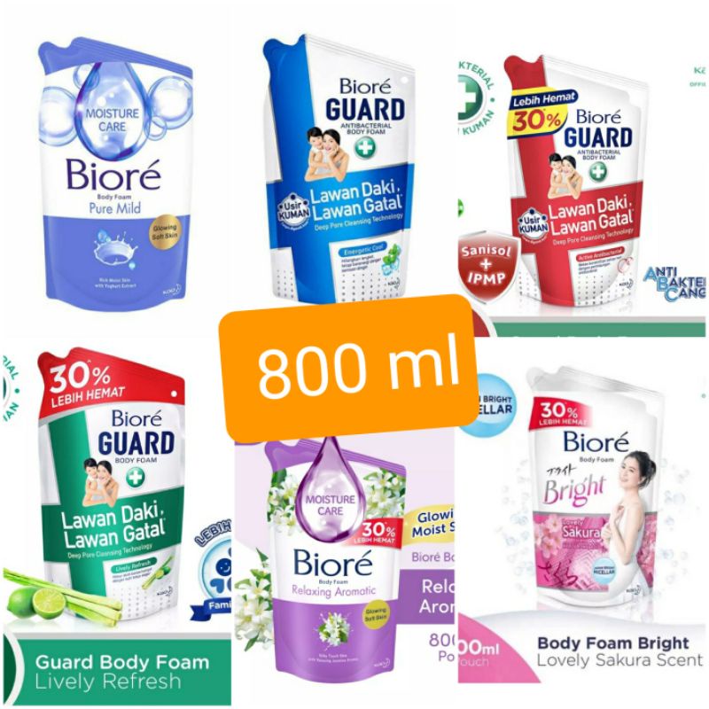 Jual BIORE body wash Sabun Mandi Cair Pouch 800ml | Shopee Indonesia