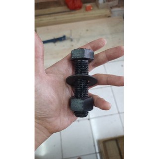 Jual baut mur m16 x 65 baja 8.8 full drat kunci 25 m16x2.0x65 m16x65 hex bolt nut HTB 88 8.8 ...