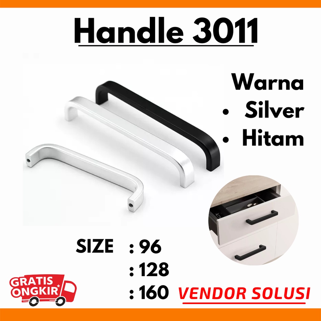 Jual Handle Tarikan Lemari Aluminium 3011 Minimalis Besi Babet Chrome ...