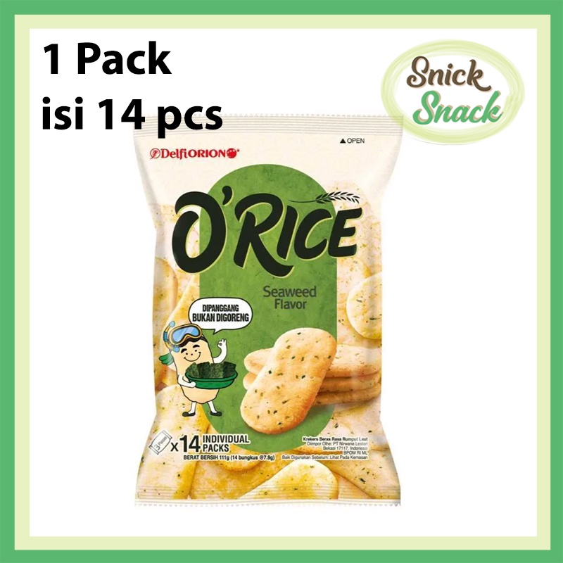 Jual O Rice Seaweed Rice Crackers 1 Pack isi 14 Sachet Krekers Rasa ...