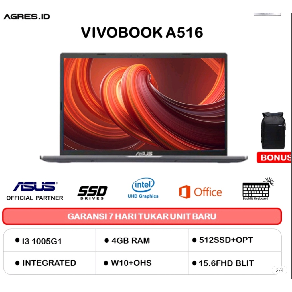 Jual LAPTOP ASUS 14 INCH INTEL CORE 13 TYPE A516 JAO-VIPS 357 SILVER | Shopee Indonesia