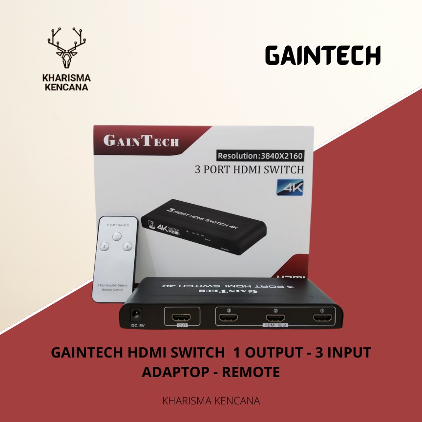 Jual GAINTECH HDMI SWITCH 3 PORT 1 OUTPUT - 3 INPUT ADAPTOR REMOTE ...