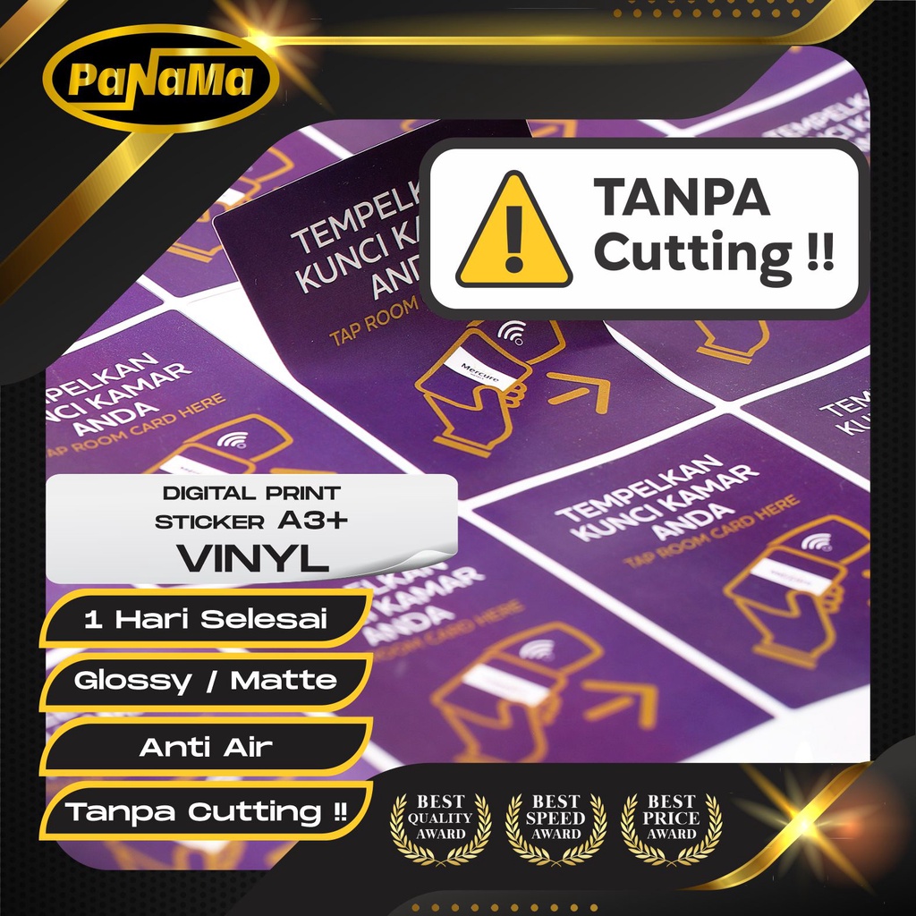 Jual Print Sticker Vinyl / Transparan A3+ TANPA Cutting! Cetak Stiker ...