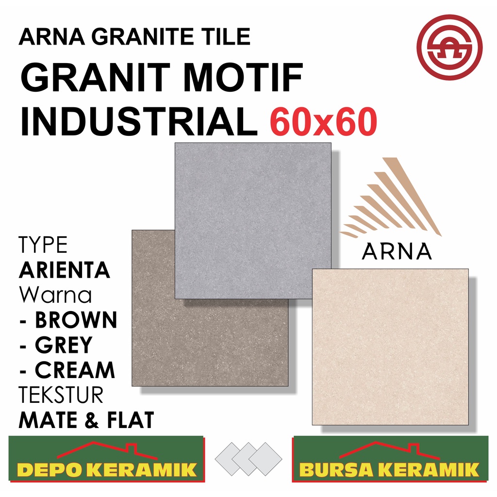 Jual GRANIT MOTIF INDUSTRIAL 60x60 ARIENTA SERIES -ARNA- Matt&Flat ...