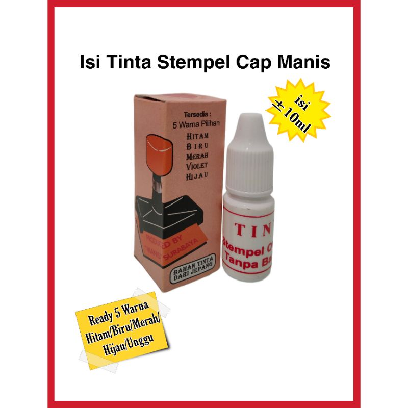 Jual ISI ULANG TINTA CAP STAMPEL OTOMATIS MANIS/ REFILL STAMP INK ...