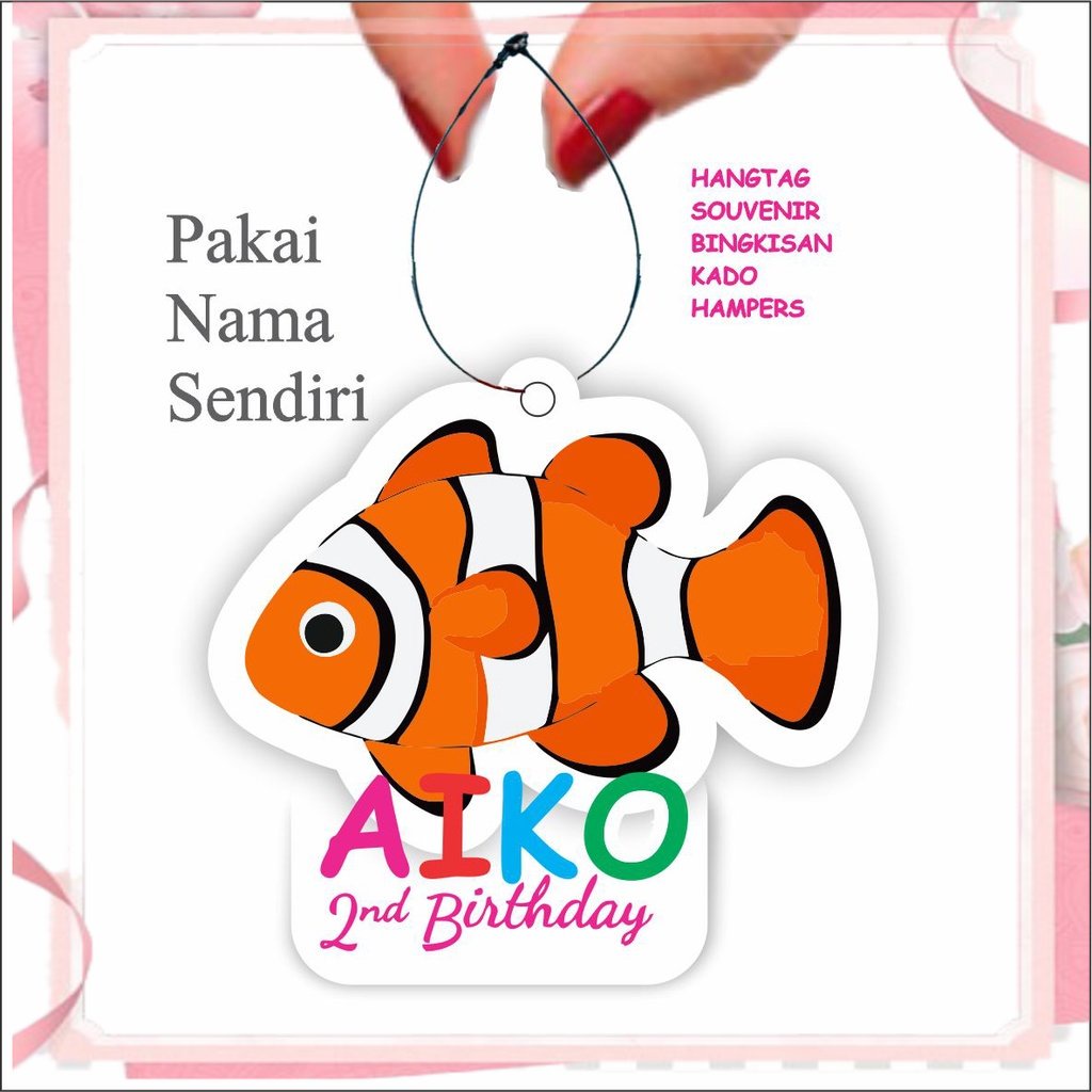 Jual Hangtag Custom Animal Series Fish Nemo Ikan Bisa Custom Desain ...