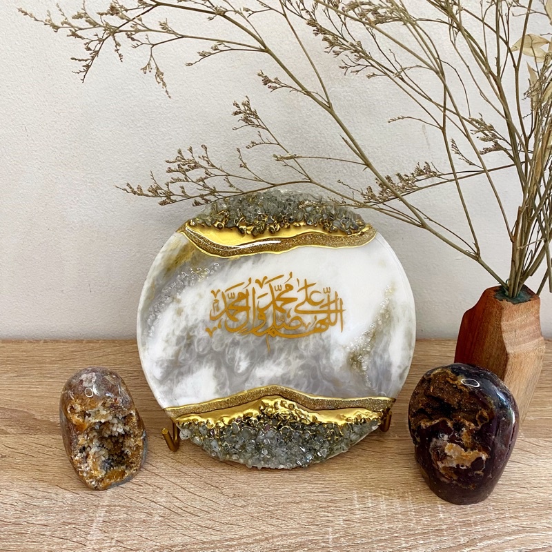 Jual Lukisan Dinding Kaligrafi/ Resin Geode Art/ Pajangan Dinding Resin ...