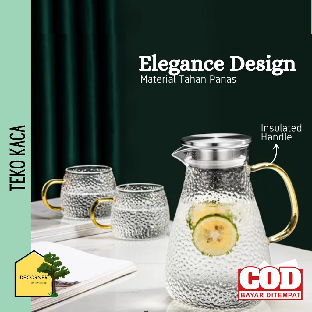 Jual Teko Minum Kaca Untuk Es dan Panas Tahan Api Teapot Jug Glass ...