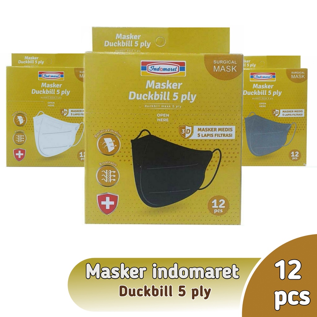 Jual Masker indomaret duckbil 5 ply isi 12 pcs | Shopee Indonesia