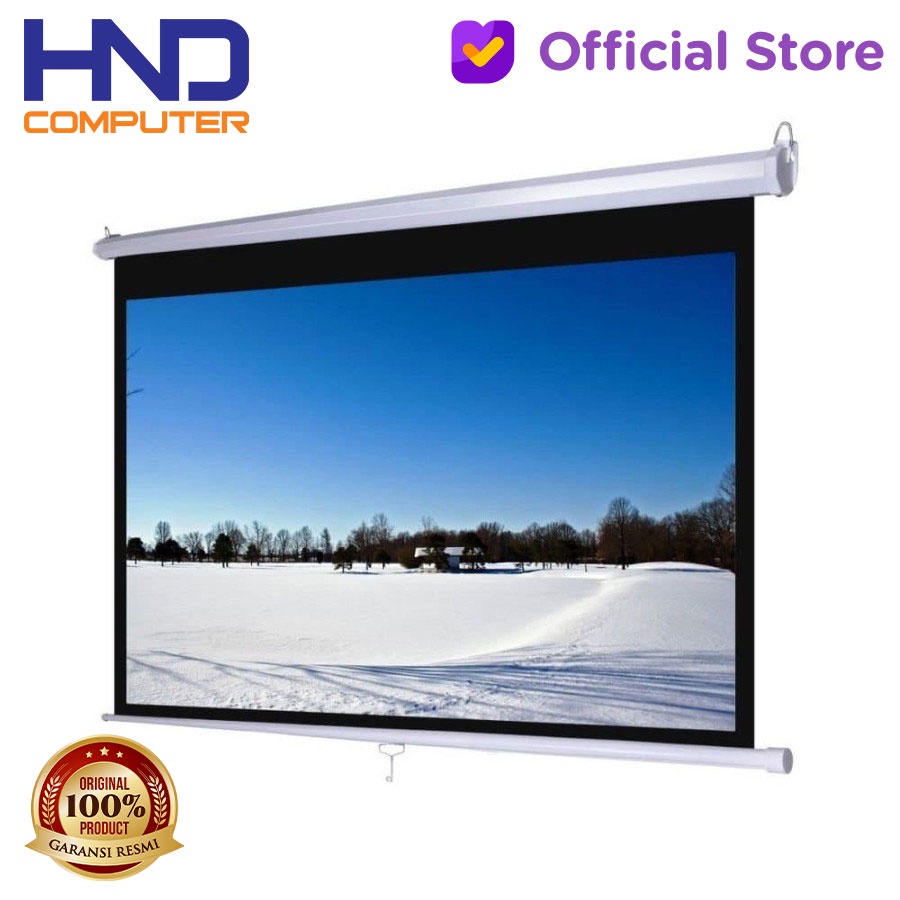 Jual Layar Proyektor - Projector Gantung Wall Screen 84" | Shopee Indonesia