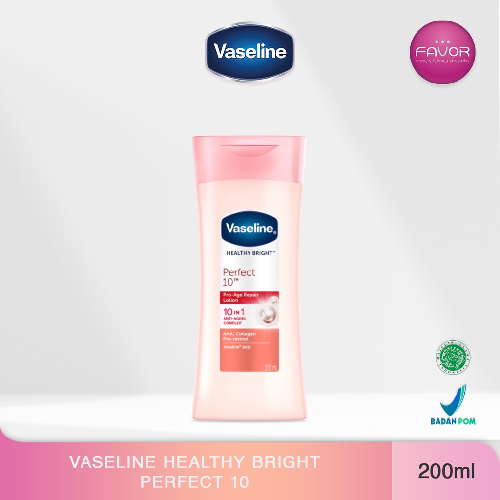 Jual Vaseline Healthy Bright Perfect 10 Lotion 200ml | Shopee Indonesia