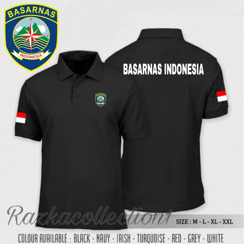 Jual Polo Shirt BASARNAS INDONESIA / Baju Kaos Kerah Logo BASARNAS ...
