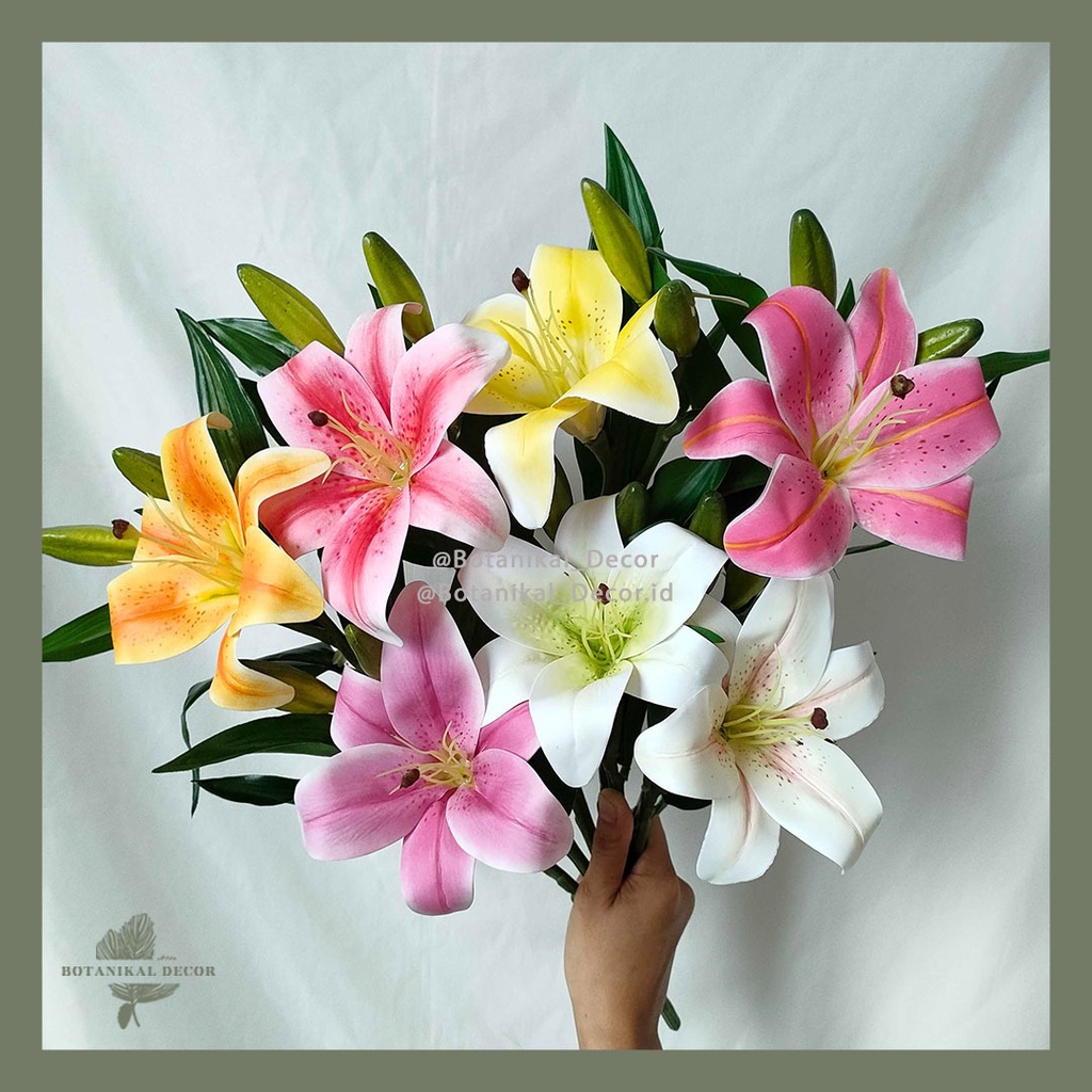 Jual Real Touch Lily Flower Bunga Lily Imitasi Latex Artificial ...