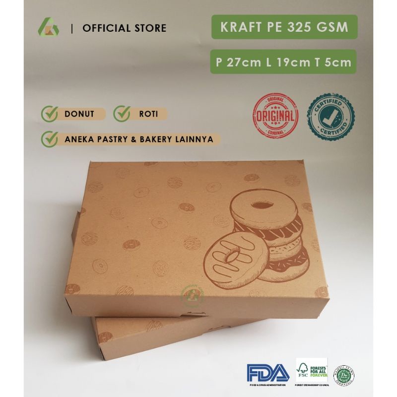 Jual DUS DONAT ISI 6 LAMINASI. BOX DONAT. KOTAK DONAT LAMINASI ukuran ...