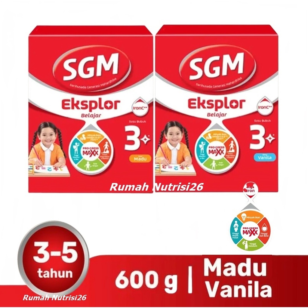 Jual SGM Eksplor Belajar 3 Plus VANILA/MADU - 600gr | Shopee Indonesia