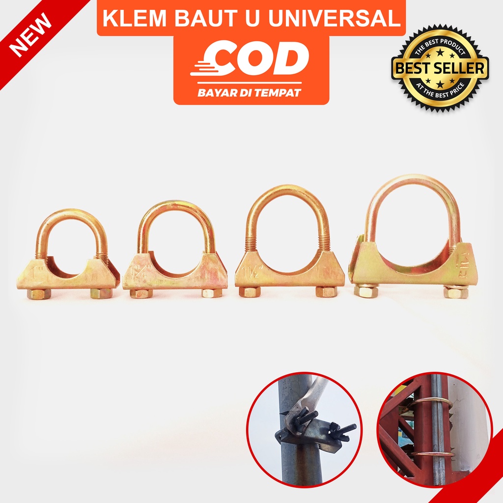 Jual Klem Baut U UNIVERSAL (ukuran 1, 1 1/2, 1 1/4, 1 3/4 Dim) Inci ...