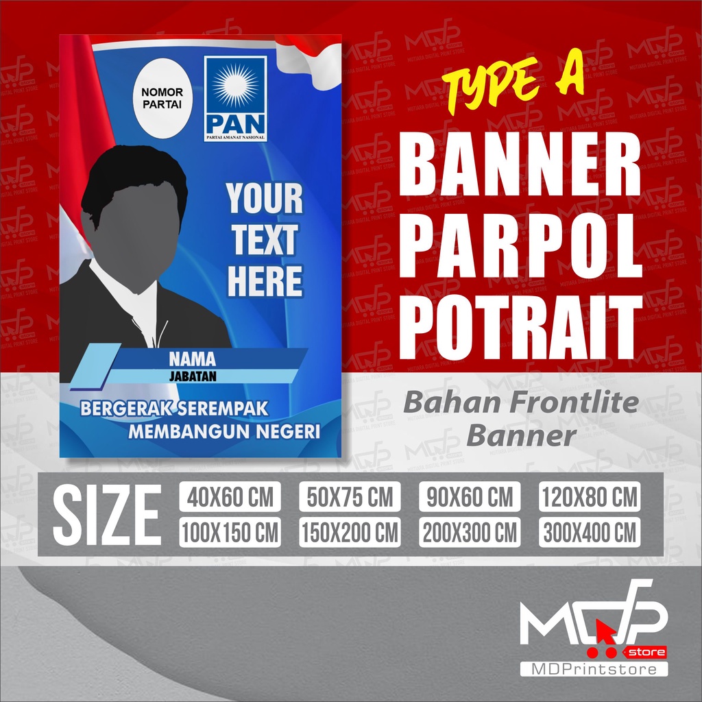 Jual BANNER 80cmX120cm BALIHO SPANDUK PARPOL PARTAI POLITIK KAMPANYE ...