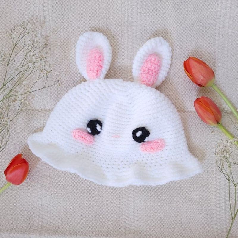 Jual HANDMADE BUNNY BUCKET HAT /TOPI KELINCI LUCU/TOPI AESTHETIC/VIRAL ...