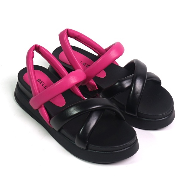 Jual BELLEZA MALL - Platform Sandals MORA FUSCHIA | sendal wedges tali ...