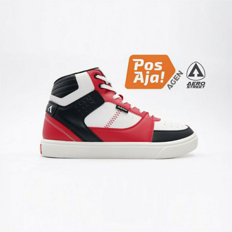 Jual Aerostreet Hoops High Putih Merah Hitam - Sepatu Sneakers Casual ...