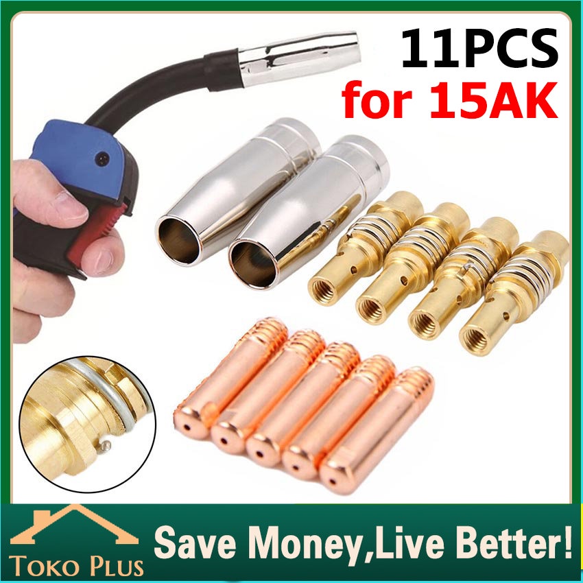 Jual 11Pcs Nozzle MB-15 Kontak Konektor Gas 15ak Mig / Mag MB-15 MIG Welding Torch Nozzle ...