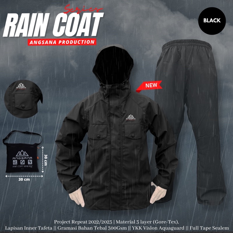 Jual Raincoat Original Angsana proteksi Hujan 100% Full Tape sealem ...